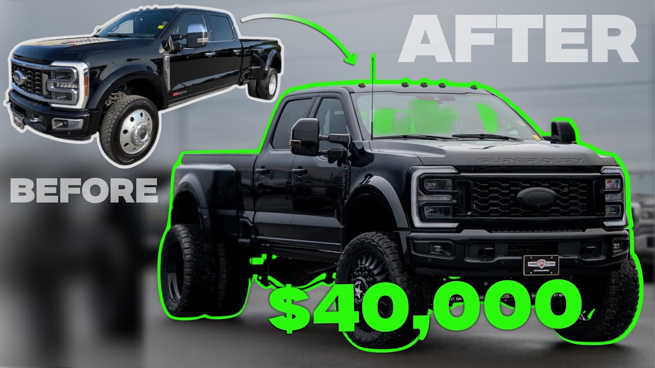 Blacked out 2024 F450 platinum dually build! - YouTube