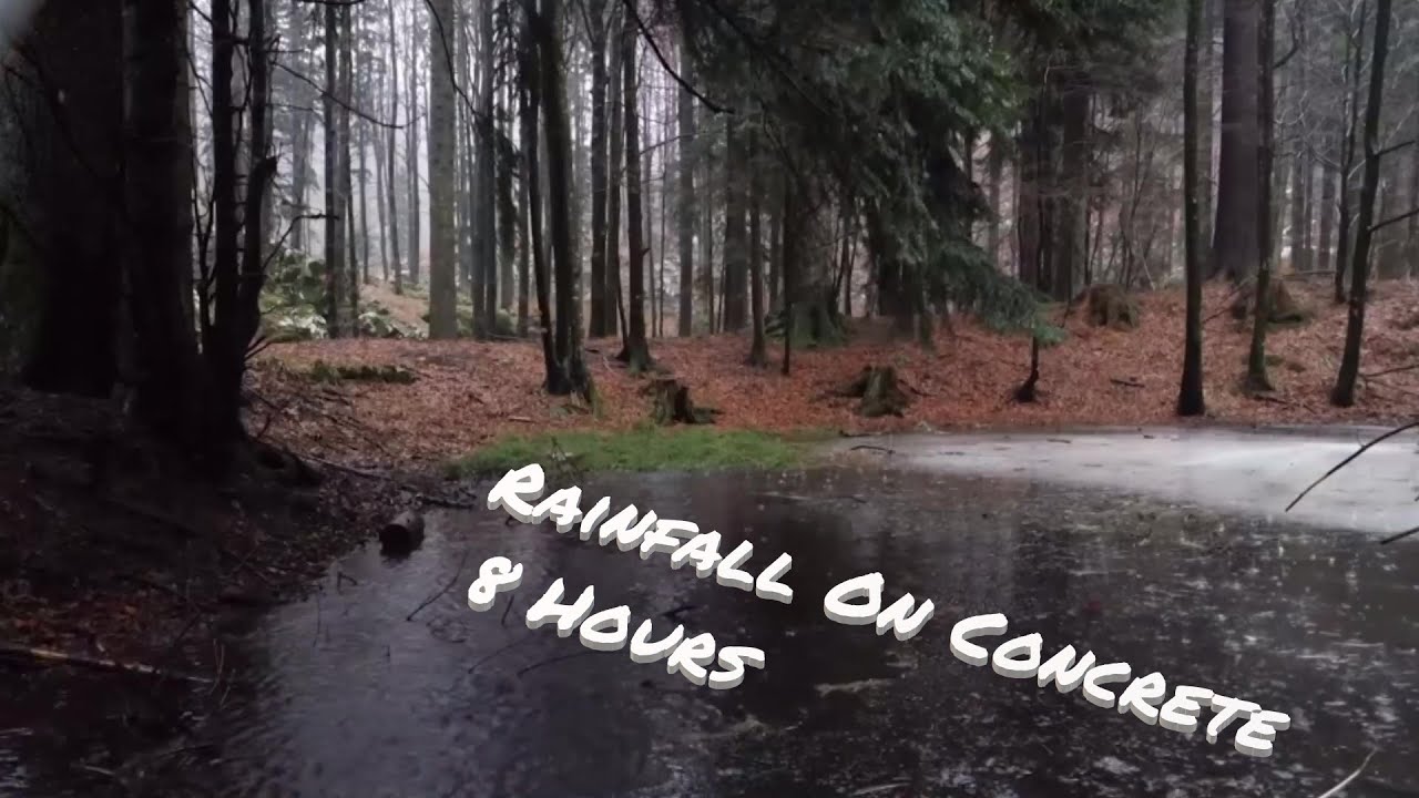 Rainfall On Concrete | 8 Hours | Get Sleep & Relaxation | Light Rain ...