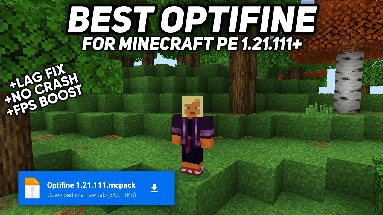 Best Optifine For Minecraft PE 1.21.111 New Update | Fix Lag, FPS Boost ...