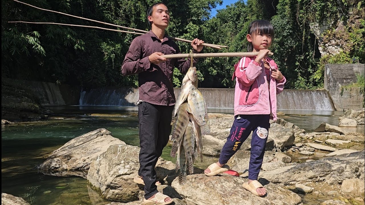 Single dad and daughter go fishing and cook, tend vegetable garden ...