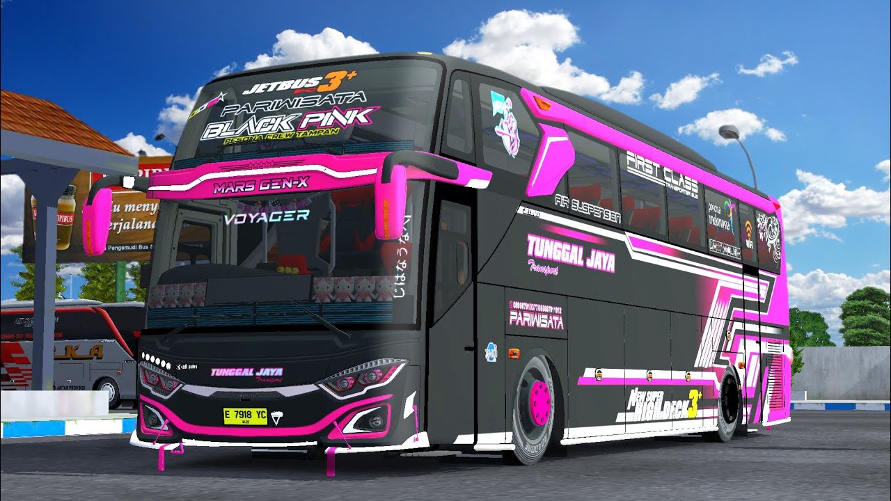 MOD BUSSID TERBARU JB3 TUNGGAL JAYA BLACK PINK ALDOVADEWA - YouTube