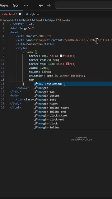 How To Create A Simple Spinner Using Html And Css Css Animations The Andhra Coder Css