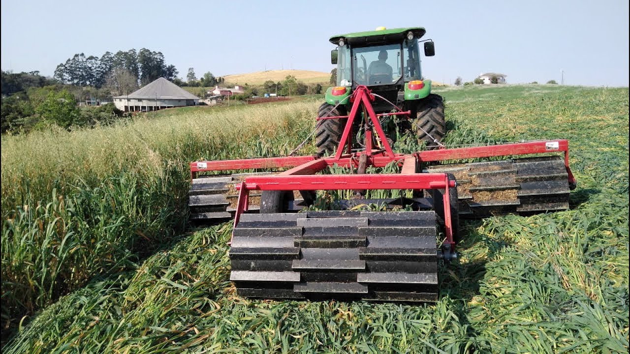 Rolo-faca – Demonstração de uso na lavoura - YouTube