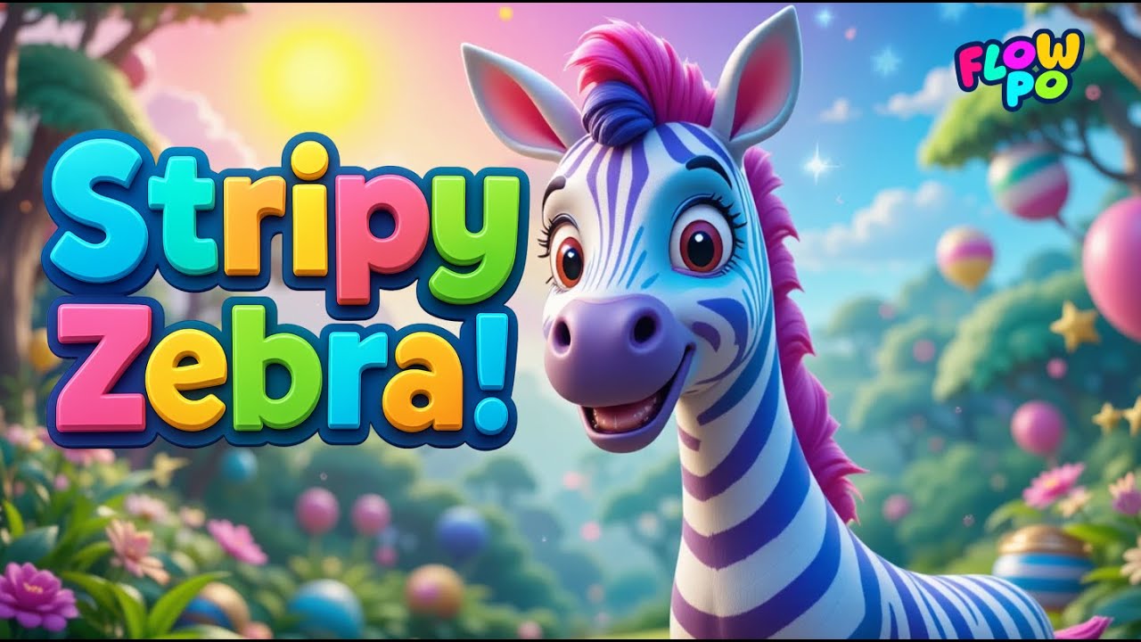 Zebra Song | Stripy Zebra | Animal Songs | Zebra | Nursery Rhymes ...