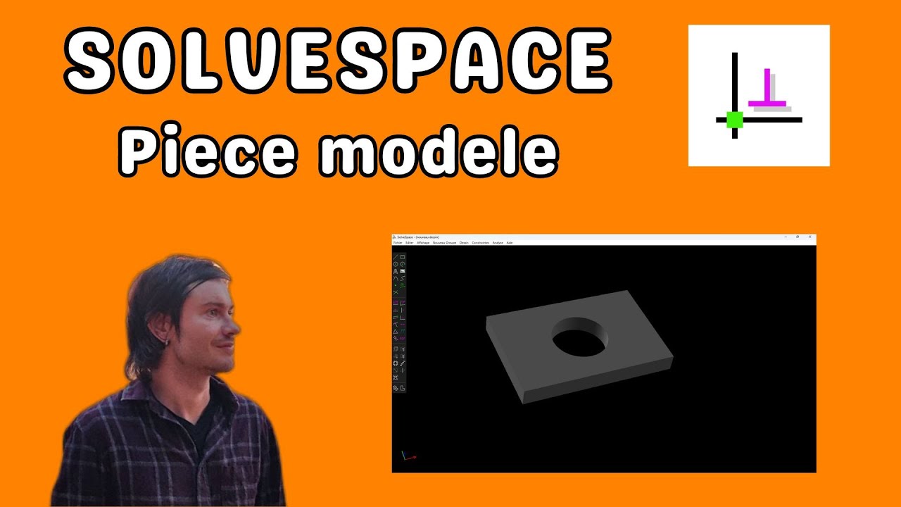 SolveSpace modéliser une pièce - YouTube