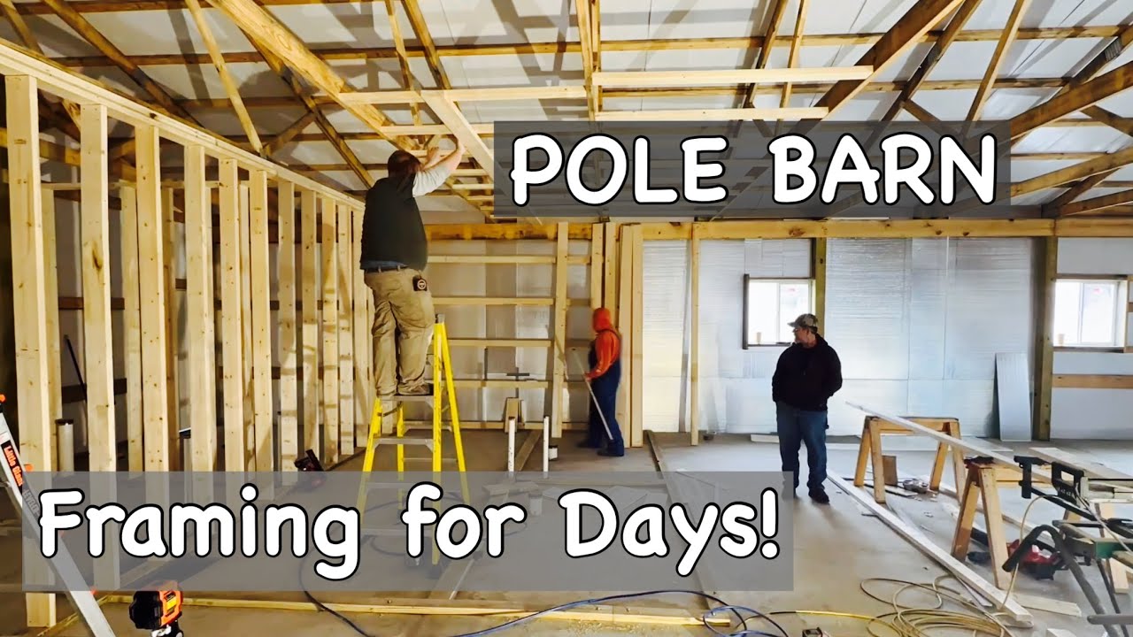 From Pole Barn To General Store! Framing the walls! Ep 1 - YouTube