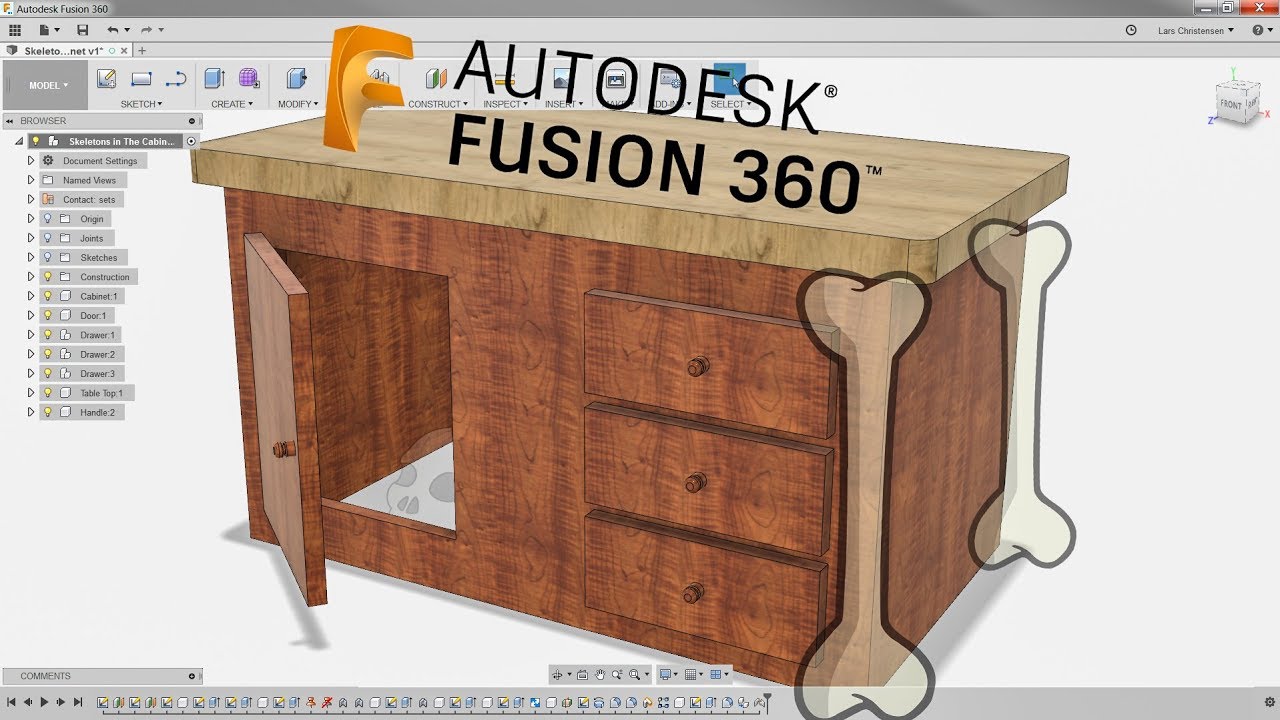 Skeletons In The Wood Cabinet — Fusion 360 Tutorial — Larslive 112 Youtube