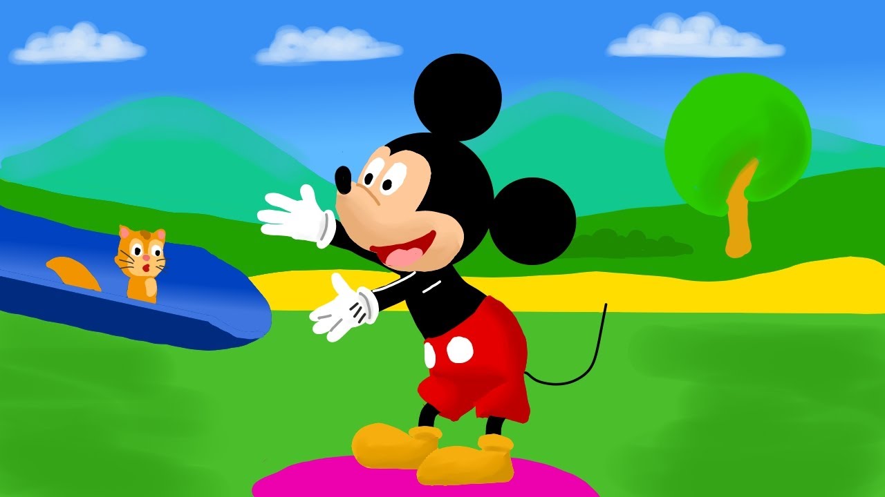 Mickey Mouse Clubhouse Happy Meet Cat on Slide | Mickey Fanmade Doodle ...
