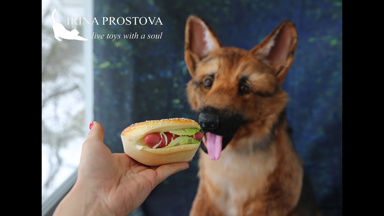 German shepherd REX - realistic plush toy - YouTube