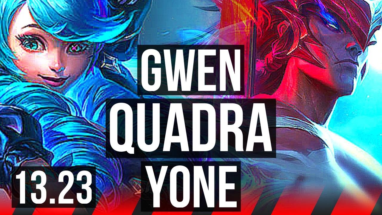 GWEN vs YONE (TOP) | 9 solo kills, Quadra, Legendary | KR Diamond | 13. ...