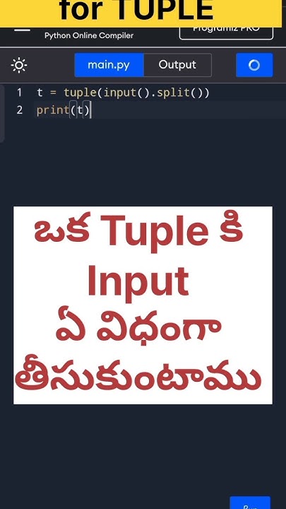 How To Take Input For Tuple In Python Programming Shorts Ytshorts Pythonprogramming Youtube 