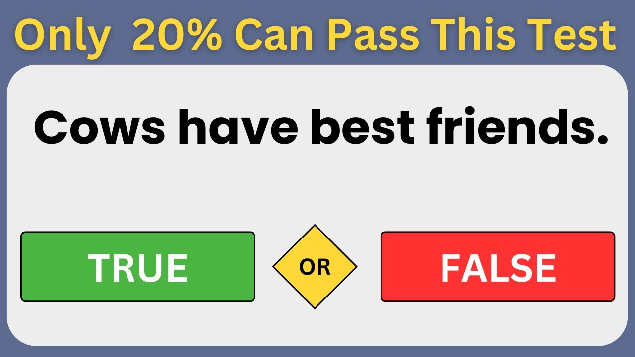 True OR False Quiz; Can you score higher than a 5th grader? #challenge ...