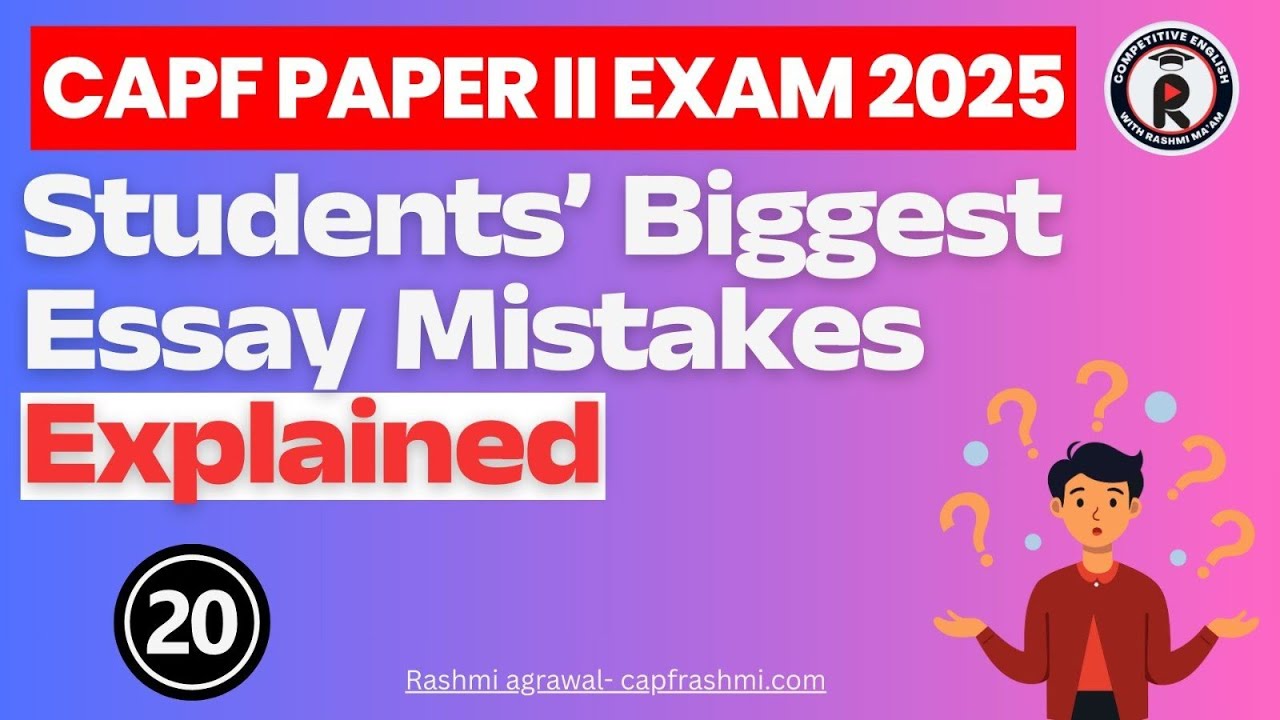20. Mistakes in Essay | Full Length Question Paper for CAPF Paper II ...