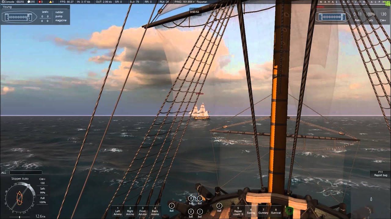 Naval Action Snow Carranade play! 1 vs 1 - YouTube