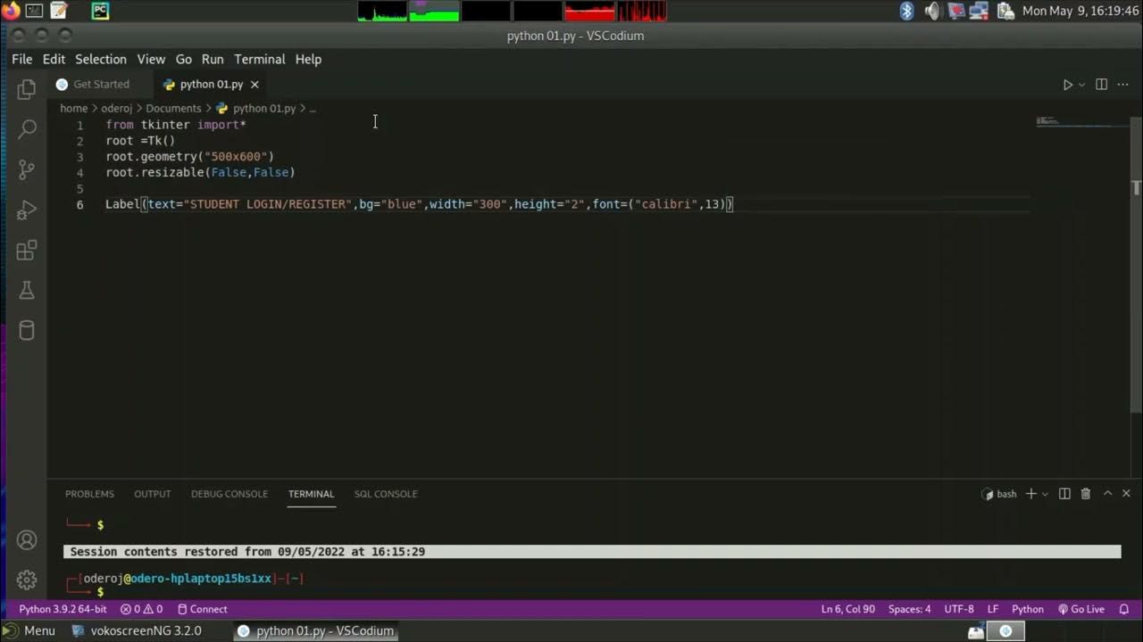 How to create a login/register page using python (GUI) TKINTER - YouTube