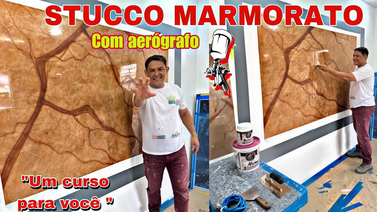 COMO FAZER EFEITO MÁRMORE COM AERÓGRAFO #marmorato #aerografo #stucco ...