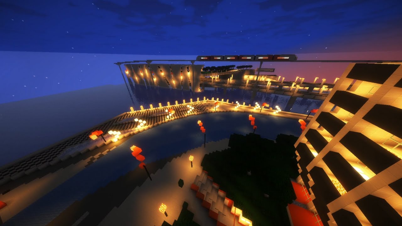 Midnight Metropolis - 5th Boat race track | Minecraft - YouTube