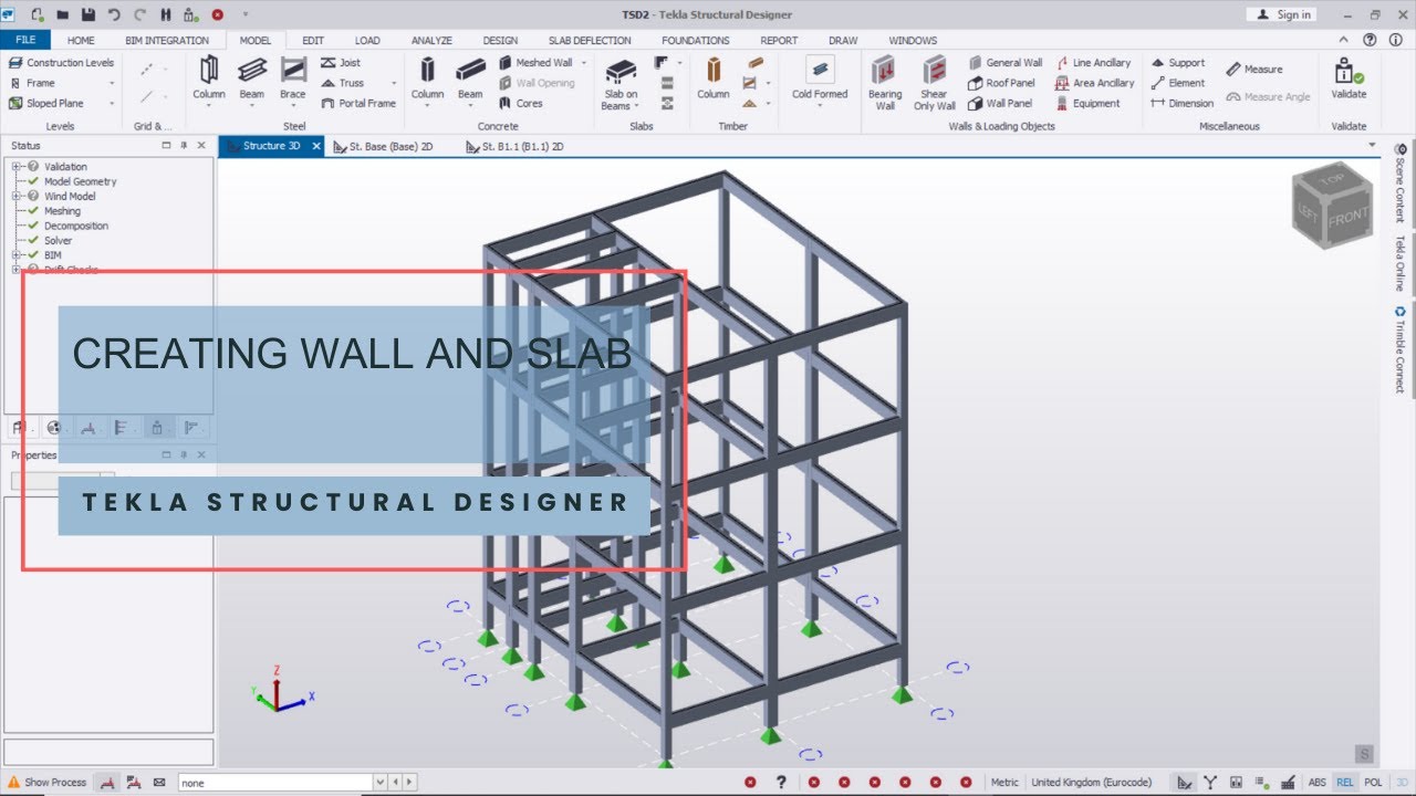 Creating Wall and Slab from DXF file in Tekla Structural Designer - YouTube