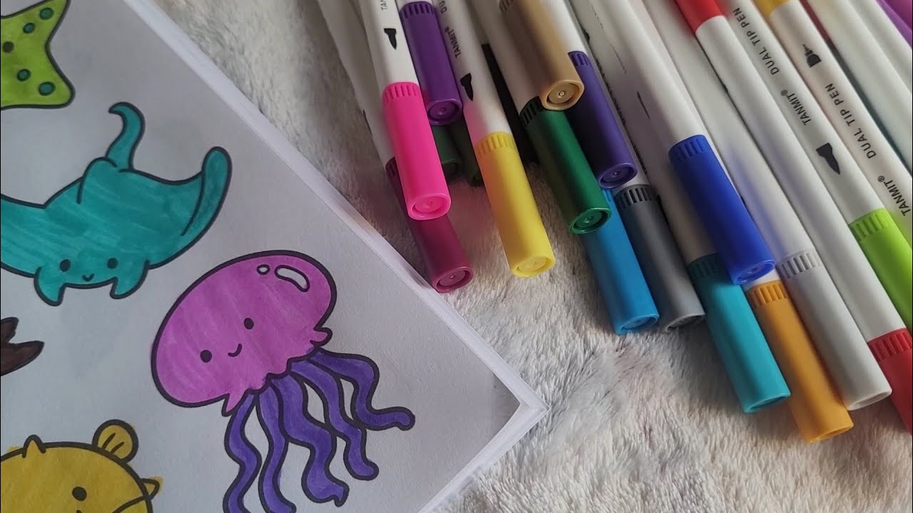 ASMR Coloring Animals 🪼🫧 - YouTube