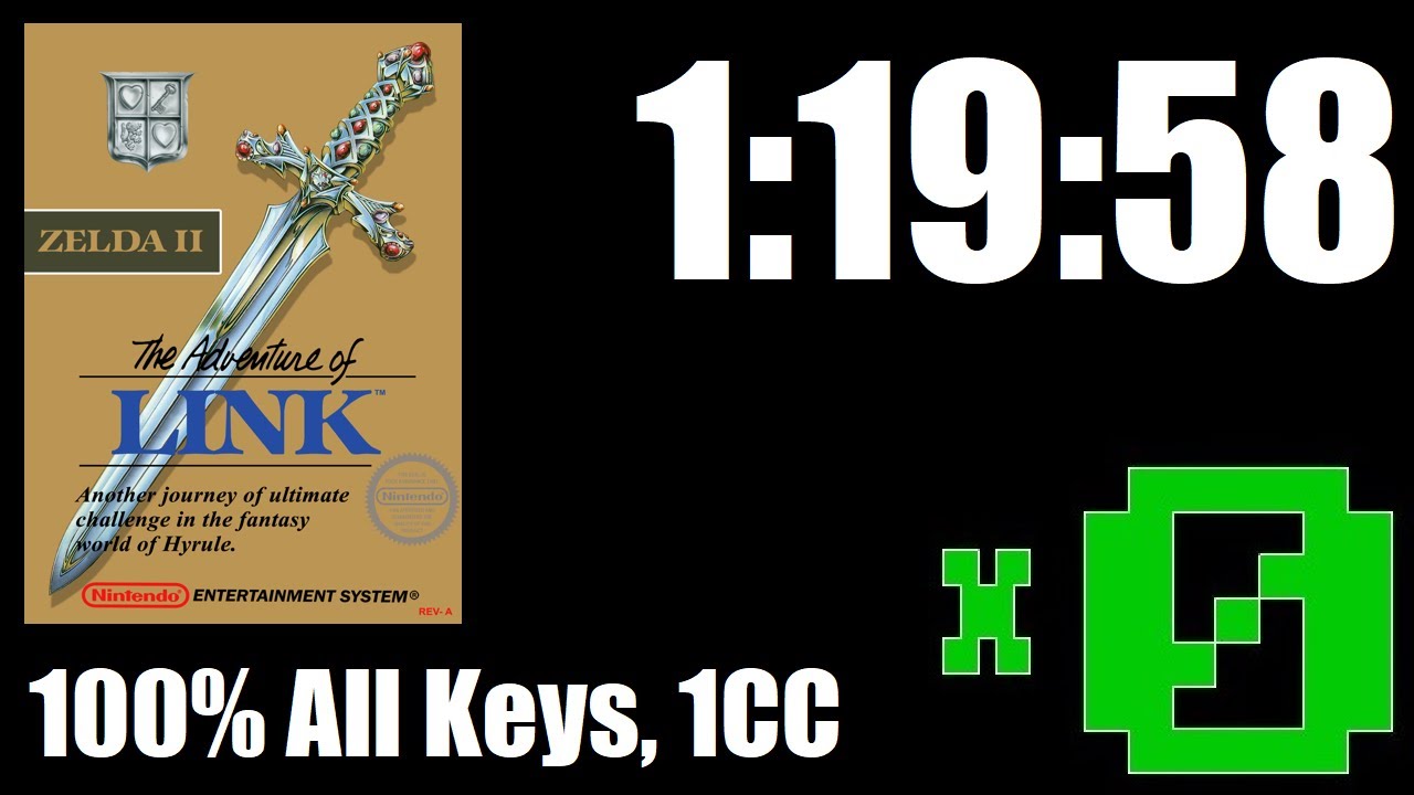 Zelda II: The Adventure of Link (NES) || 100% All Keys, 1CC Speedrun ...