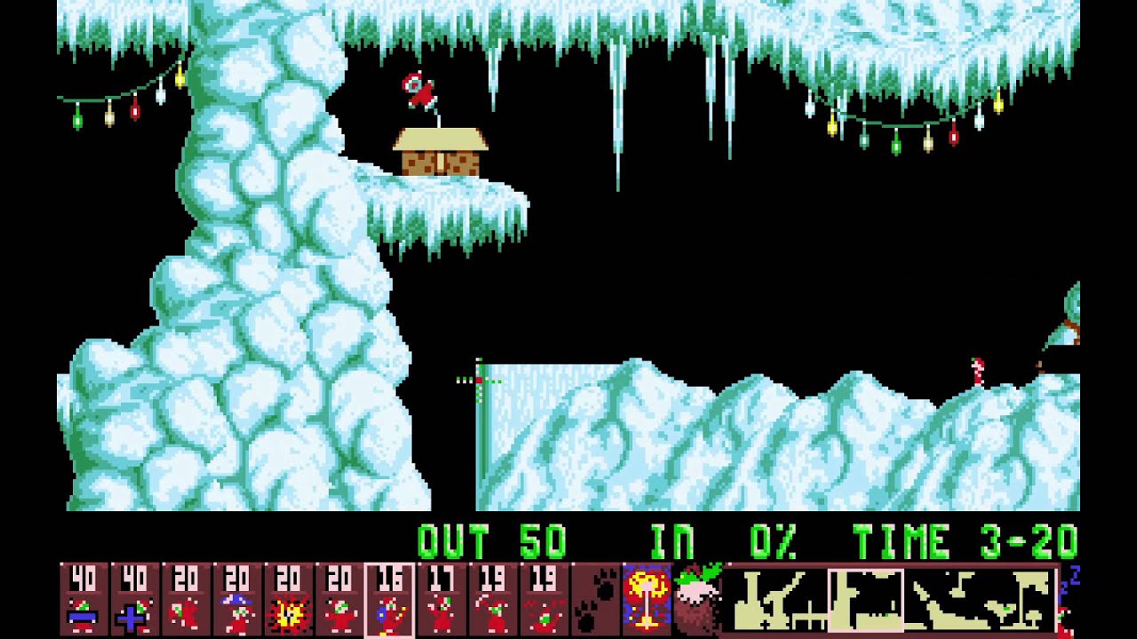 Xmas Lemmings 1991 - Xmas Level 2: "Christmas Bonus" (1991) [MS-DOS] - YouTube
