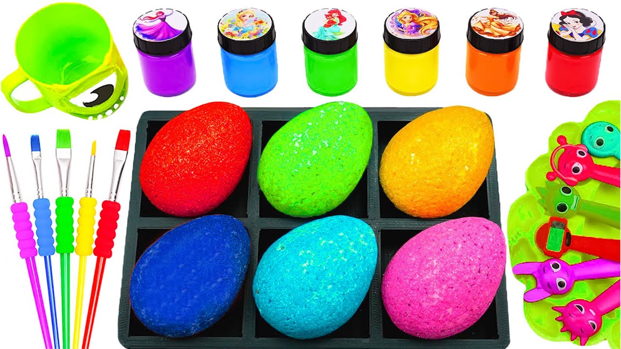 Fun Video | Mixing All Rainbow Slimes into 6 Glittery Eggs and SPRUNKI ...