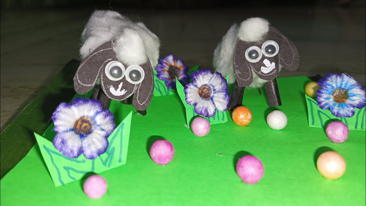 Diy Sheep with cotton l how to make sheep with cotton at home - YouTube