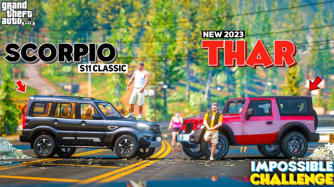 GTA 5: New Mahindra Thar 2023 Vs Scorpio S11 Classic🔥 Unbelievable ...