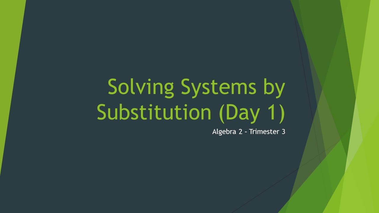 Substitution Day 1 - YouTube