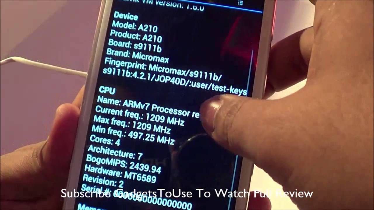 Micromax Canvas 4 A210 Hands on Review, Benchmarks and Price at India ...