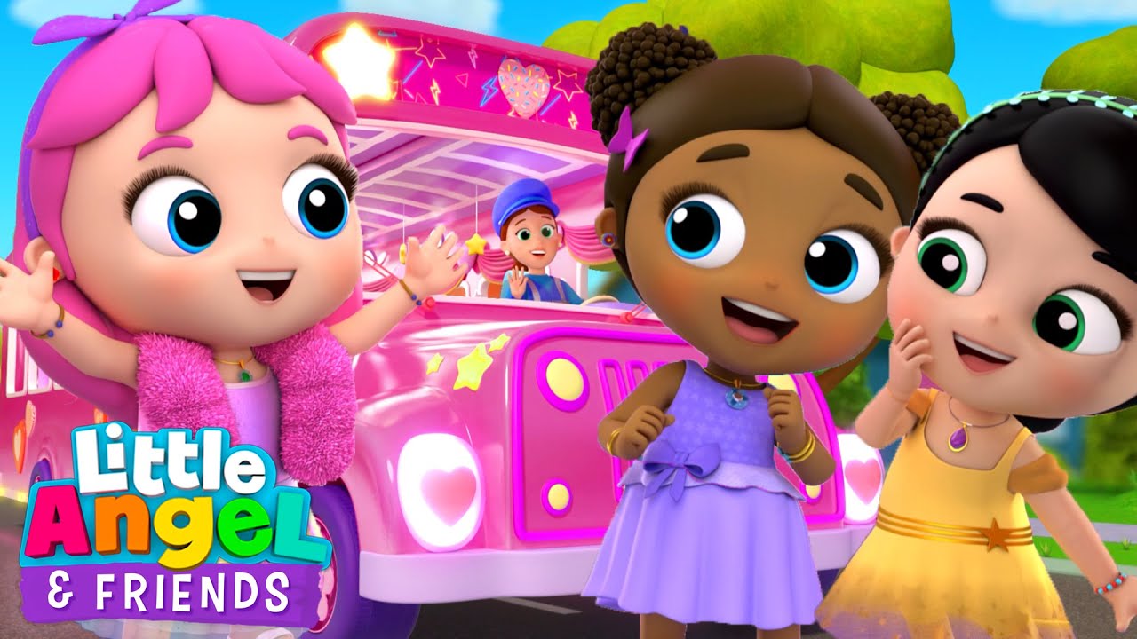 Wheels on the Bus - Jill's Pink Princess Dress Up Party! | Little Angel ...