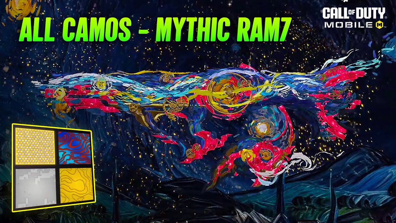 All Camos on Mythic RAM-7 in CODM - COD Mobile RAM-7 Nebula's Brush ...