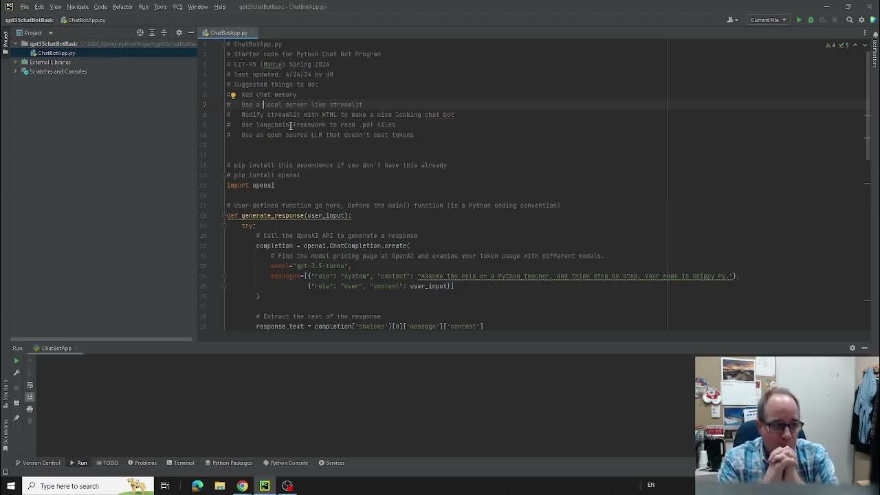 Python Chat Bot - basic starter code - YouTube