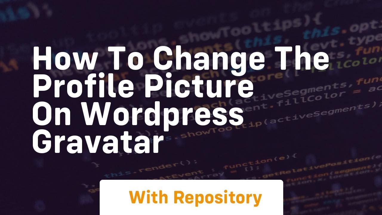 How to change the profile picture on wordpress gravatar - YouTube