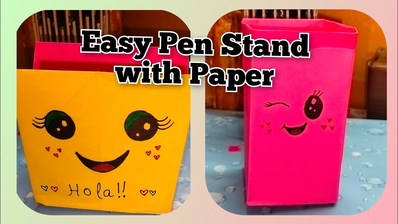 How to make Pen/ pencil stand with Paper// easy pen stand// paper ...
