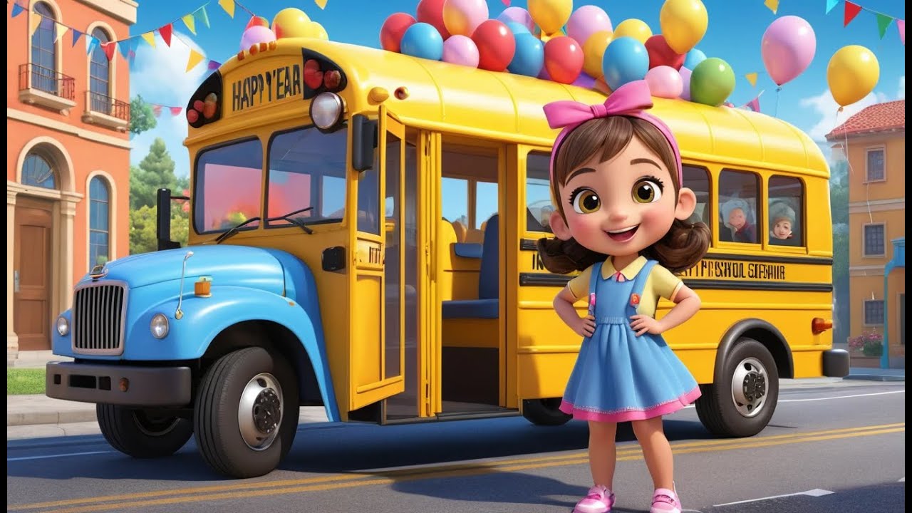 Happy New Year School Bus Adventure | Nursery Rhyme Song for Kids ...