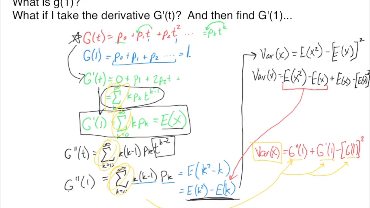 Using PGF to find E(X) and Var(X) - YouTube