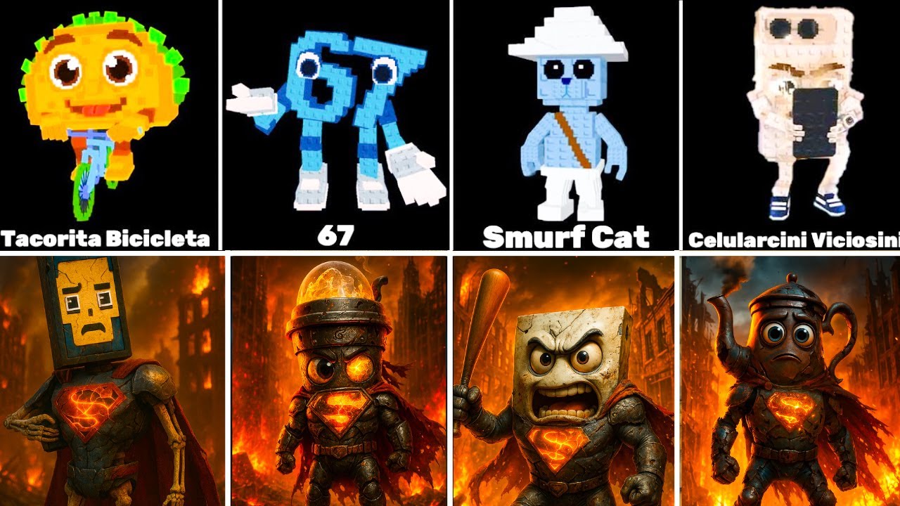 Comparison : New Roblox Steal a Brainrot Characters vs Superman Italian ...