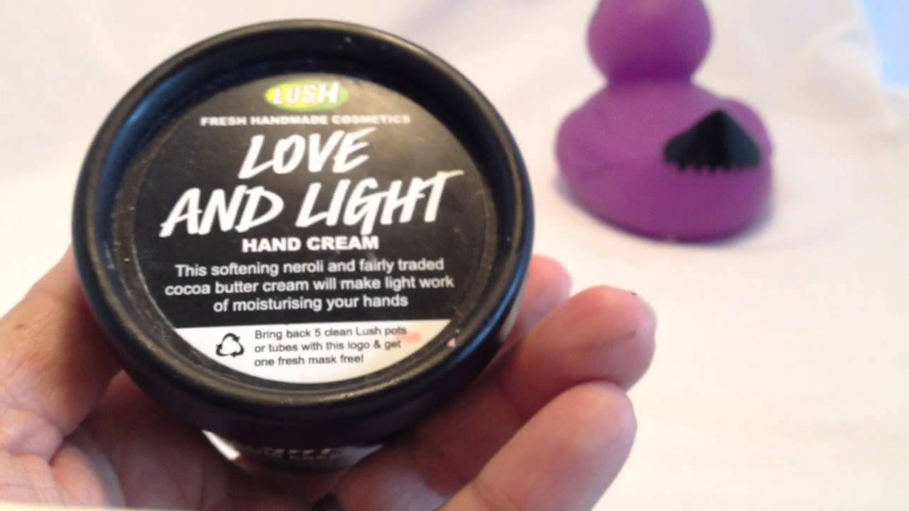 Lush Handmade Cosmetics 'Love and Light' hand lotion/cream - YouTube