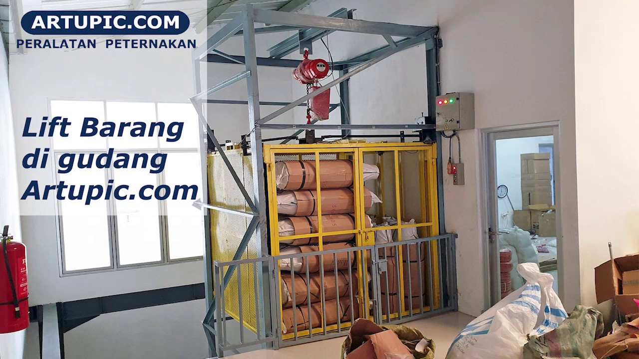 Lift barang di gudang Artupic com - YouTube