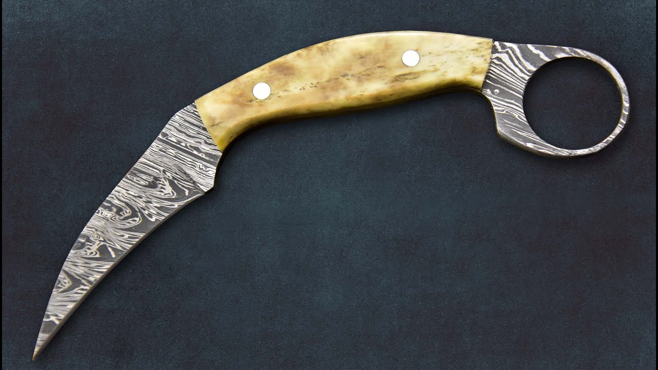 Karambit Hunting Knife Hand Forged Damascus Steel Blank Collector Knife ...