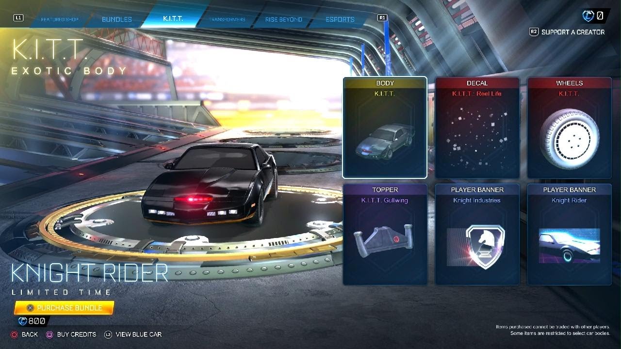 K.I.T.T. Knight Rider Bundle Available Now in Rocket League Item Shop ...