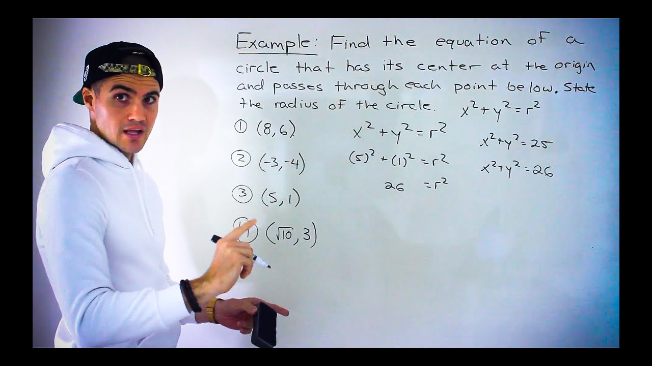 MPM2D (Grade 10 Math, Ontario, Canada) - Find Equation of Circle given ...
