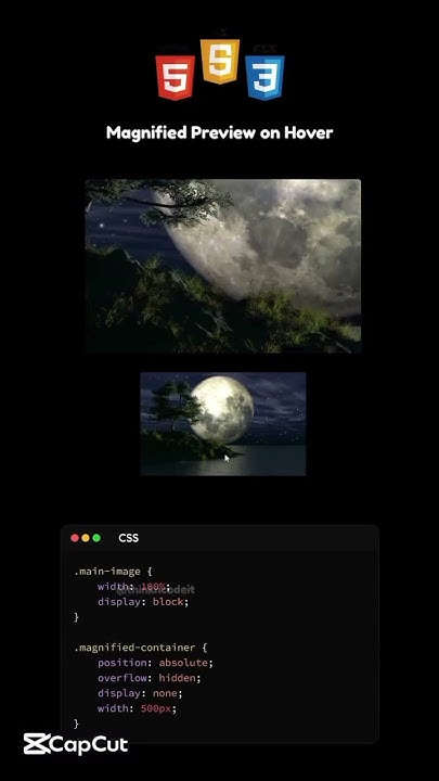 Mangnified preview on hover HTML CSS JS - YouTube