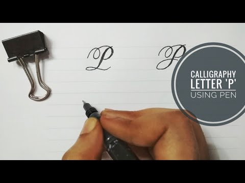 How I write "P" in calligraphy using normal pen | Stylish and fancy ...