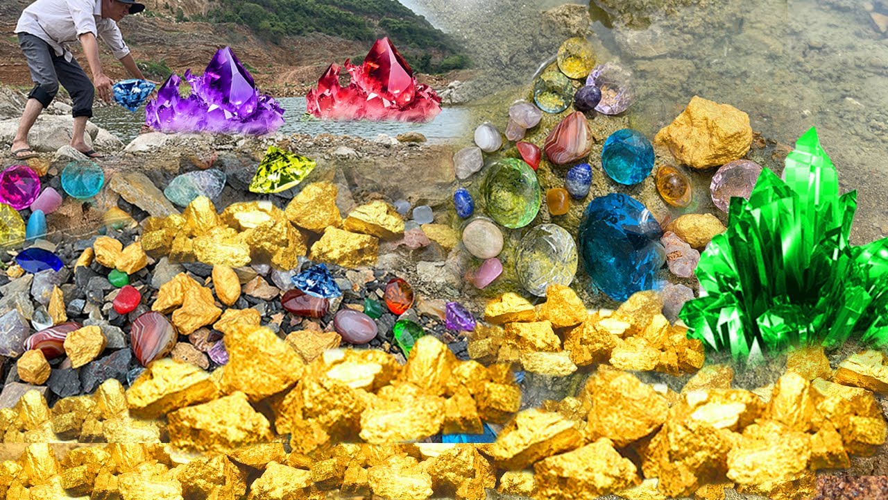 Amazing Gold Mining ! lucky boy found a lot of gold & diamond at the ...