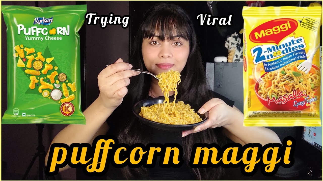 trying puffcorn Maggi for the first time 🤩| maggi vlog @bhumijain19 | # ...