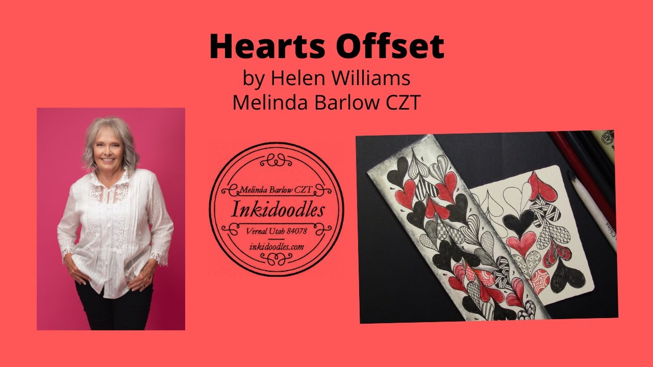 Hearts Offset Tangle Pattern - YouTube