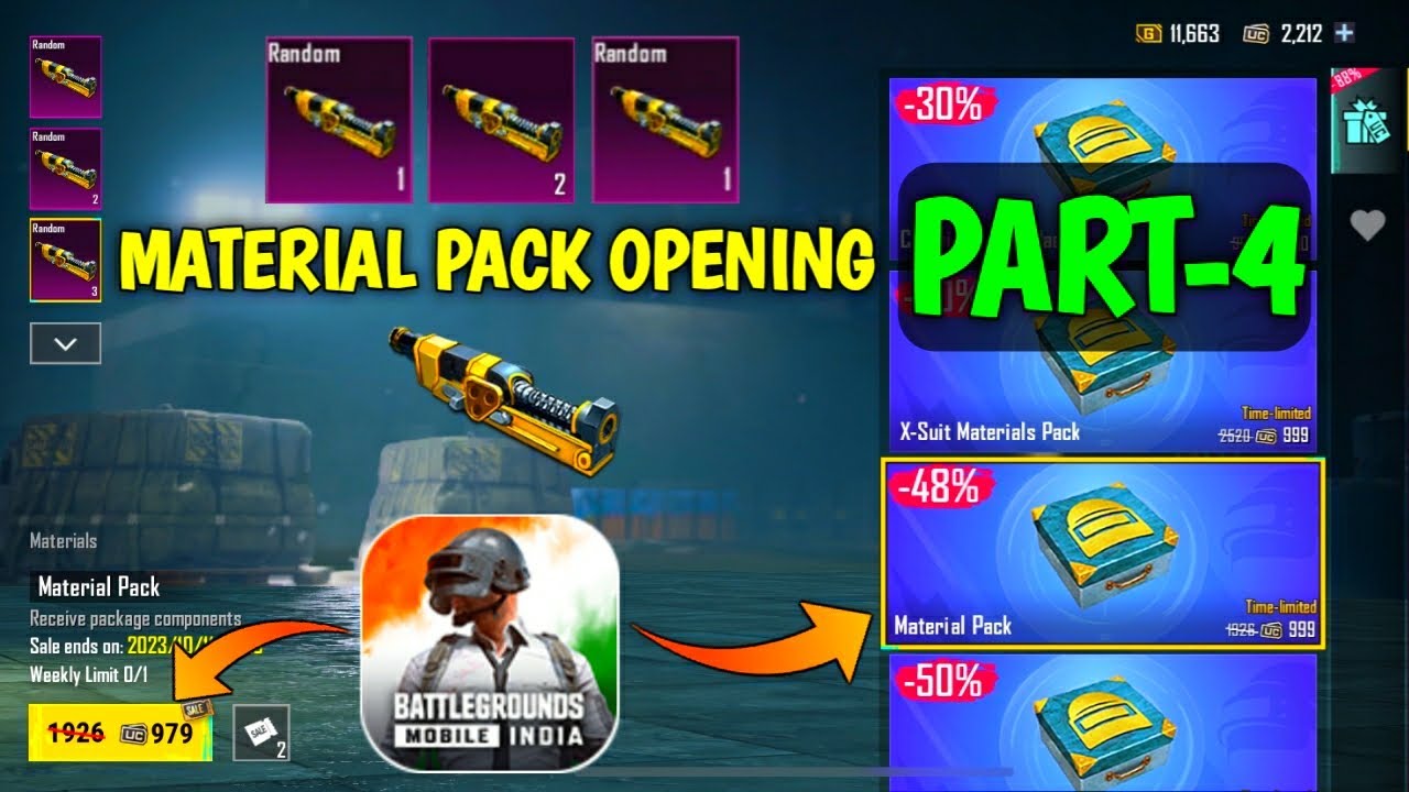 999 UC MATERIAL PACK OPENING BGMI | HOW TO GET MATERIALS IN BGMI | PART ...