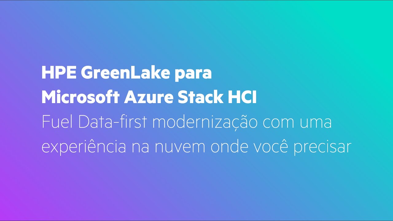 HPE GreenLake para Microsoft Azure Stack HCI - YouTube